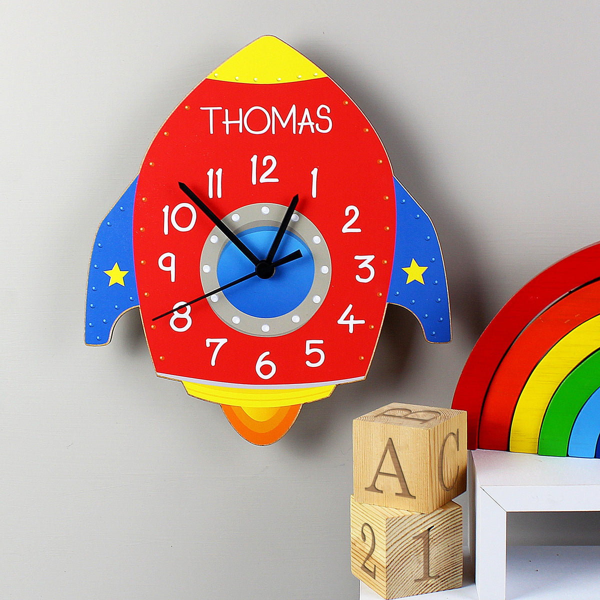 Rocket Clock – Personalised Childrens Clock