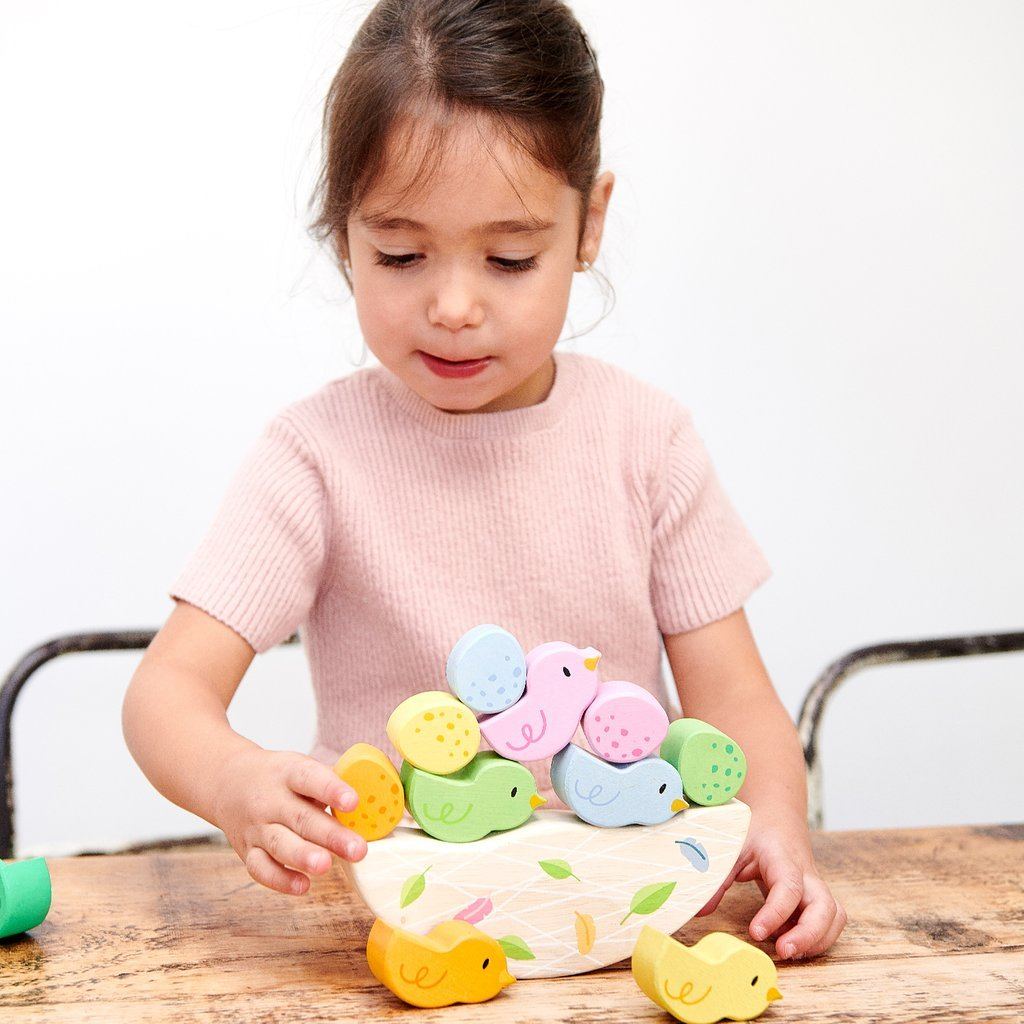 Rocking Baby Birds – Wooden stacking toys for 18 months old