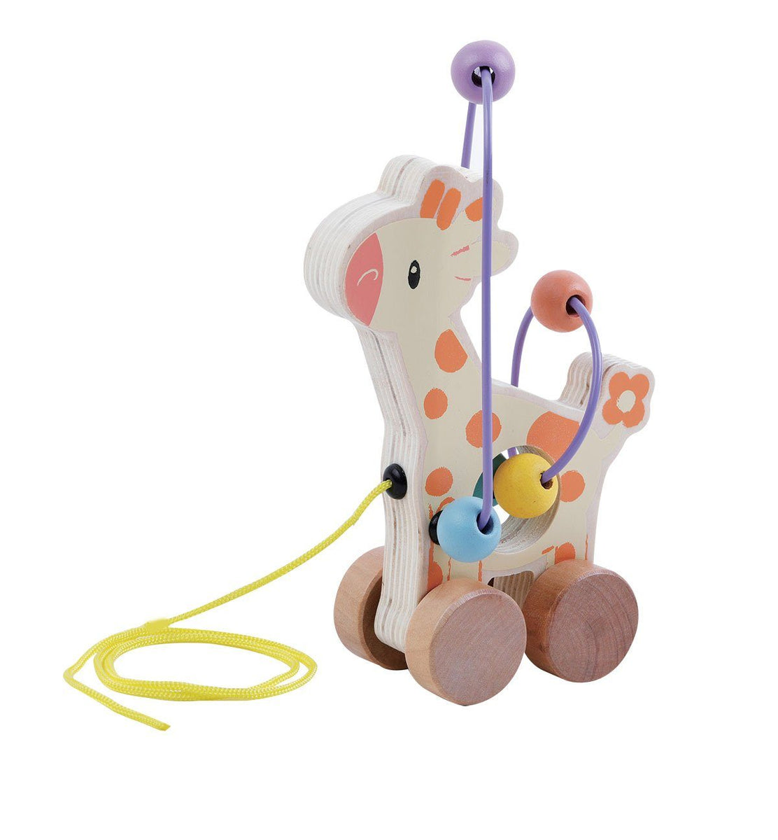 Bead Coaster Wooden Pull Along Giraffe Toys – 1 year old babies